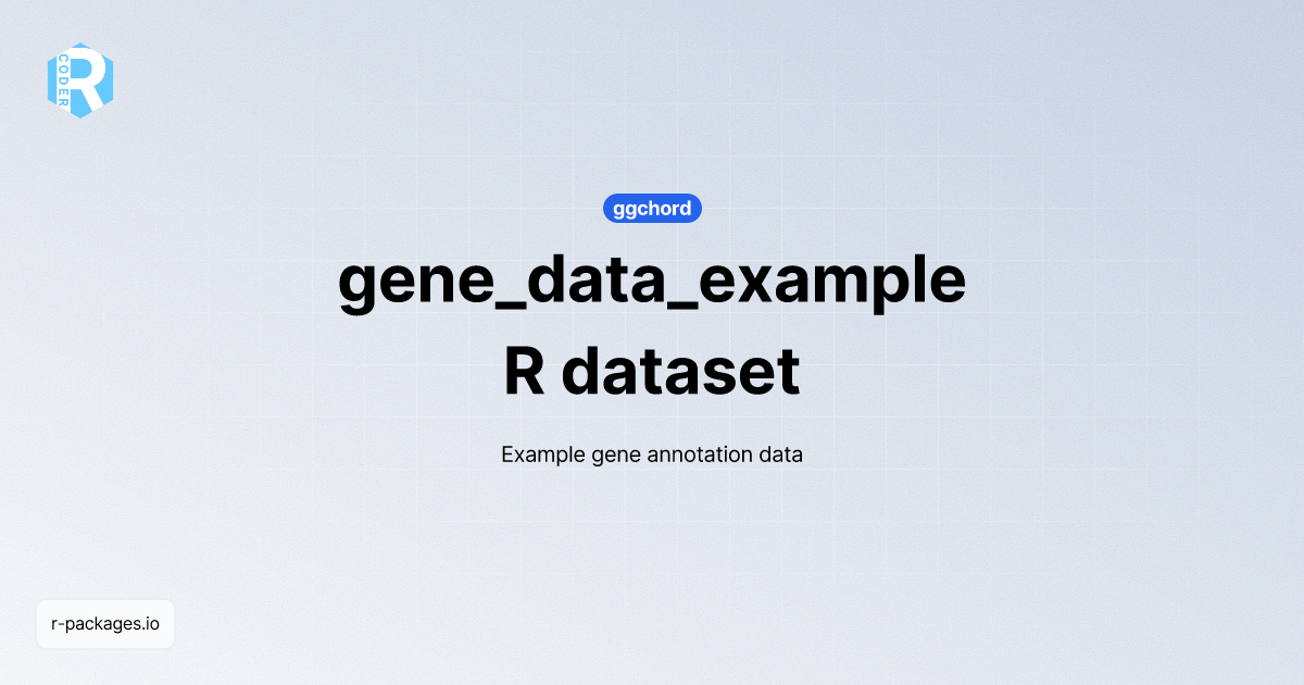 gene_data_example dataset | R PACKAGES