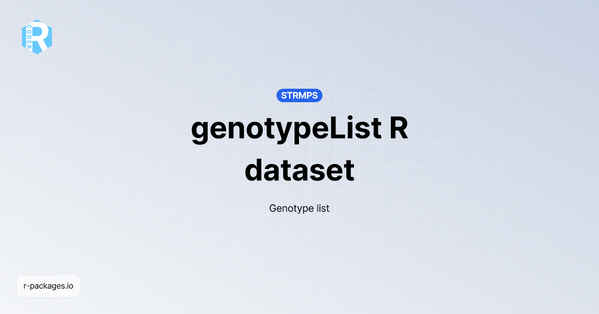 genotypeList dataset | R PACKAGES