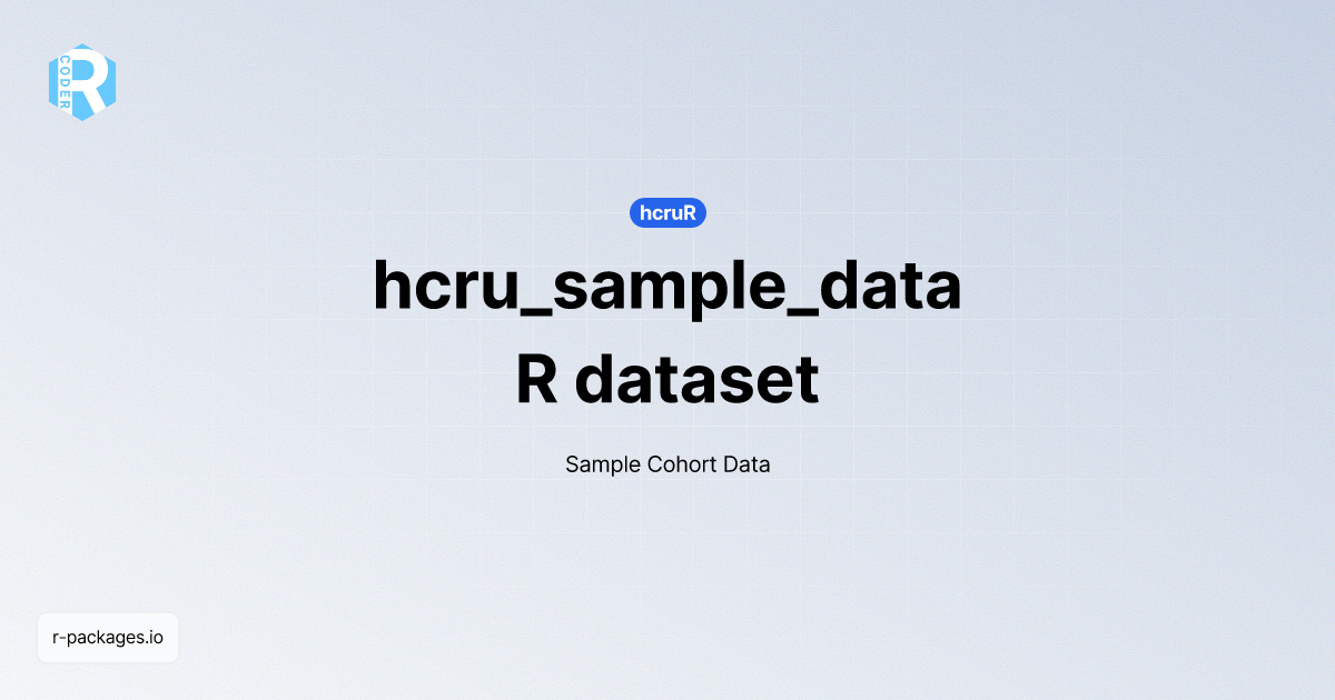 hcru_sample_data dataset | R PACKAGES