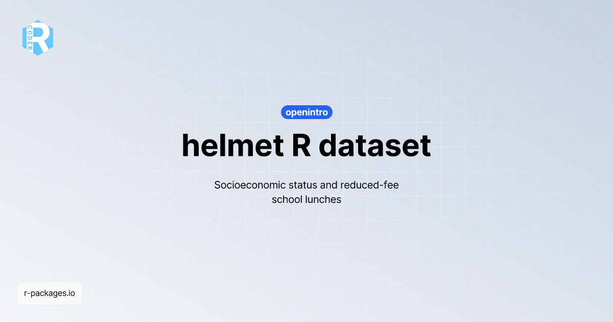 helmet dataset | R PACKAGES