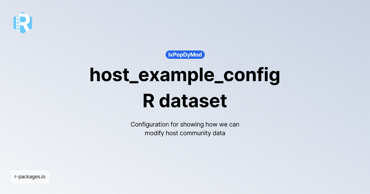 host_example_config dataset | R PACKAGES