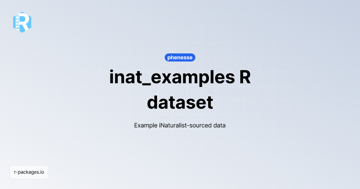 inat_examples dataset | R PACKAGES