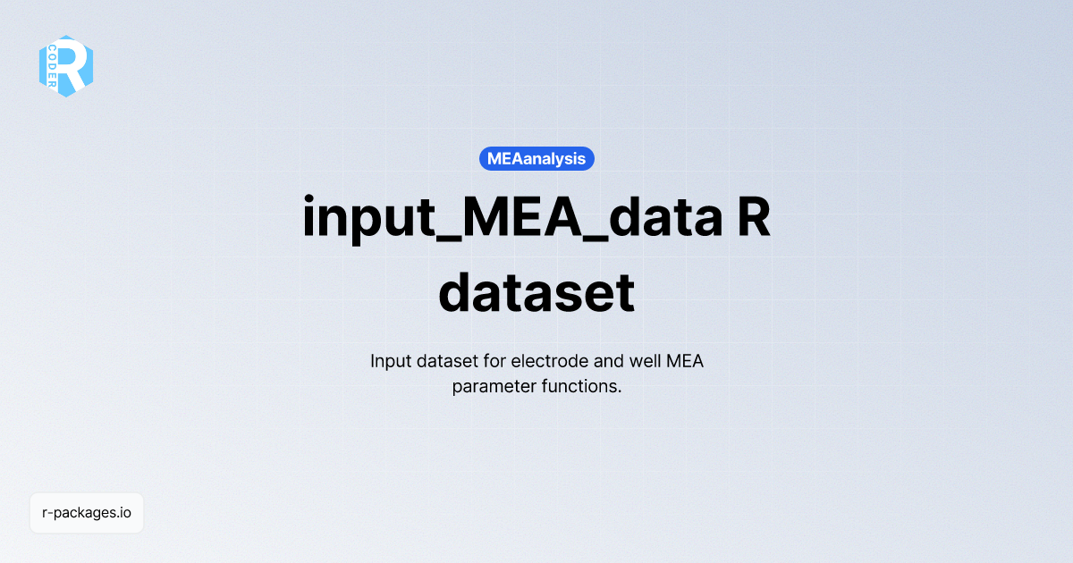input_MEA_data dataset | R PACKAGES