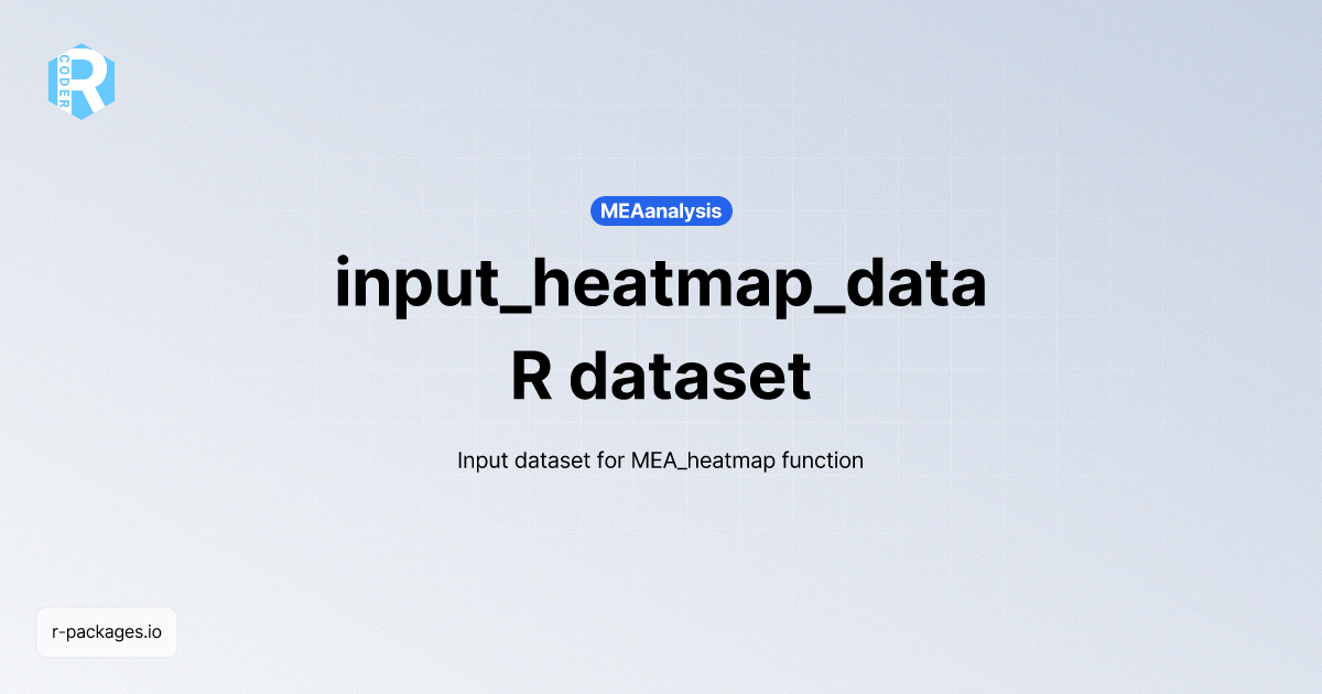input_heatmap_data dataset | R PACKAGES