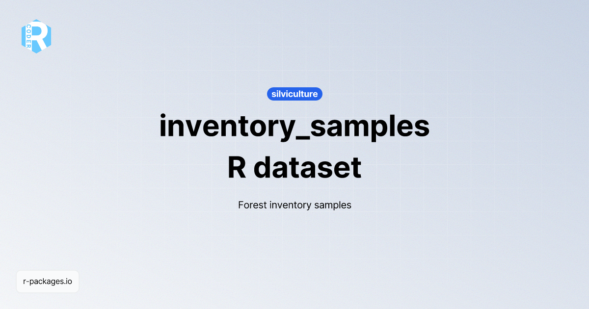 inventory_samples dataset | R PACKAGES