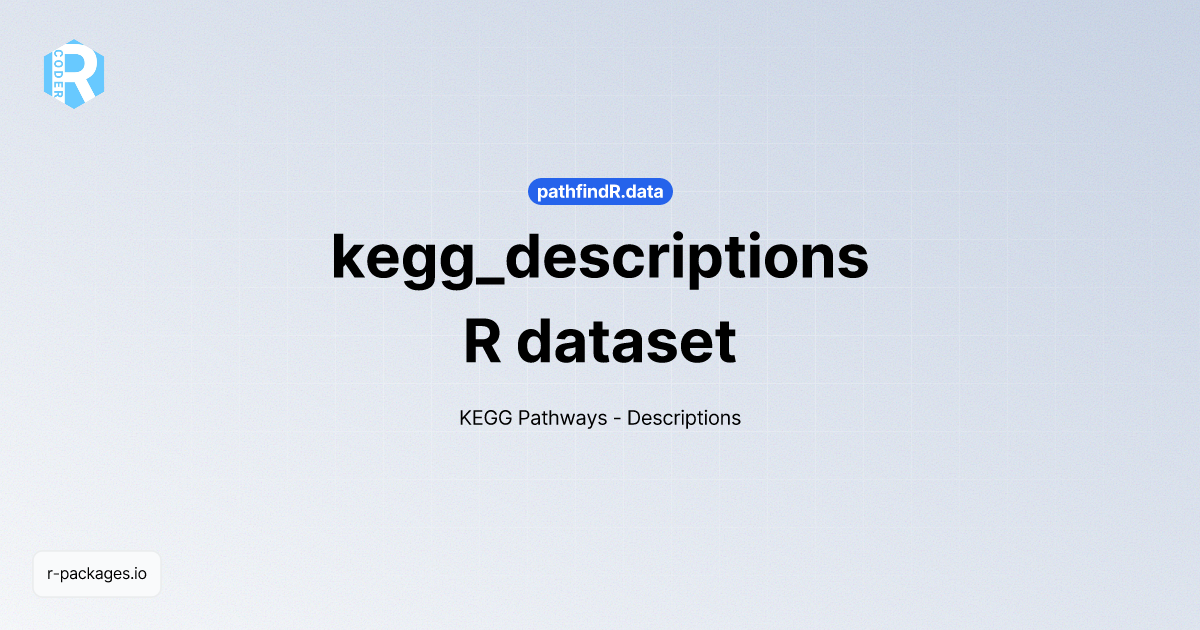 kegg_descriptions dataset | R PACKAGES