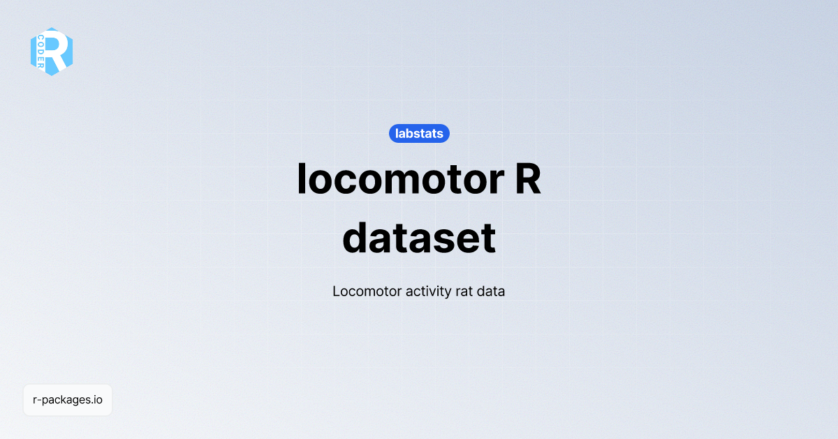 locomotor dataset | R PACKAGES