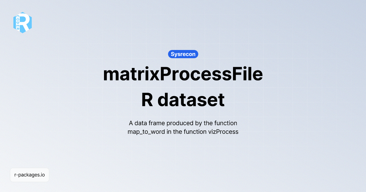 matrixProcessFile dataset | R PACKAGES