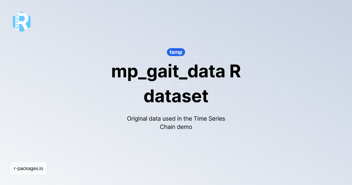 mp_gait_data dataset | R PACKAGES