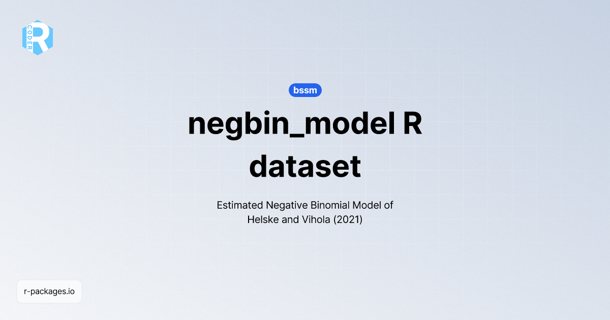 negbin_model dataset | R PACKAGES