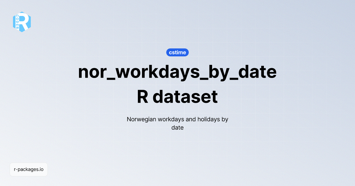 nor_workdays_by_date dataset | R PACKAGES