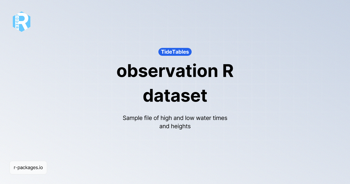 observation dataset | R PACKAGES