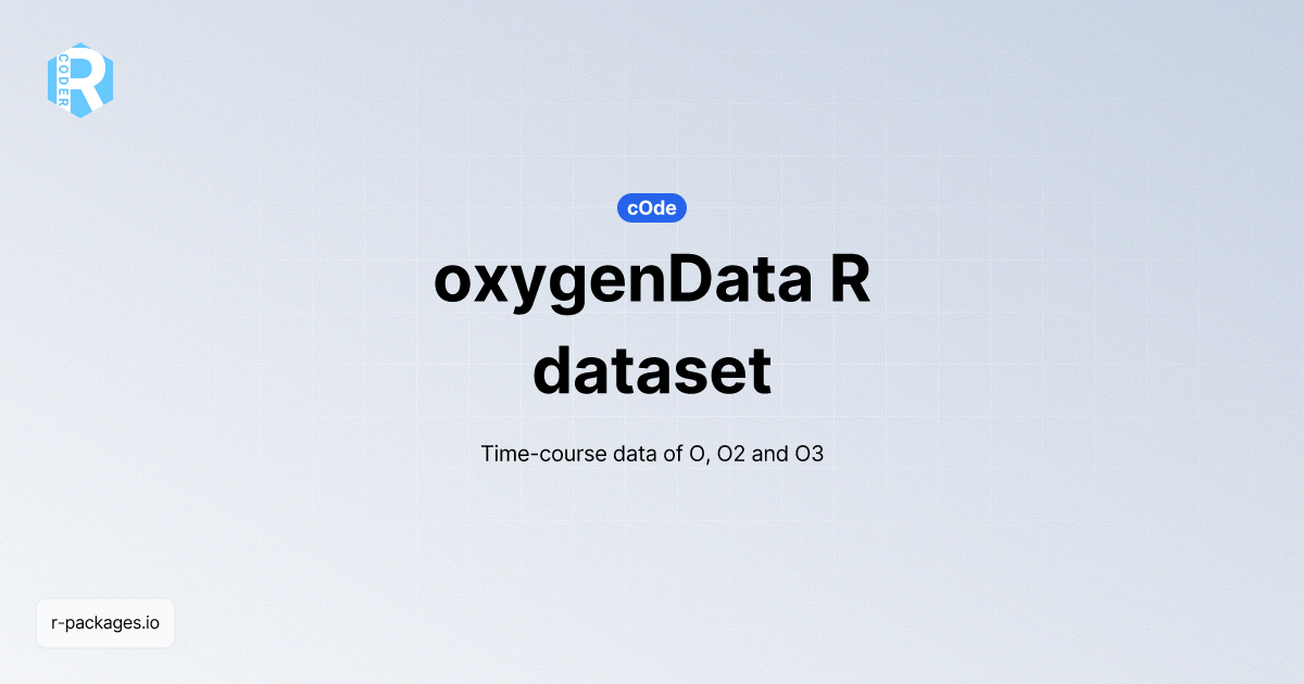 oxygenData dataset | R PACKAGES