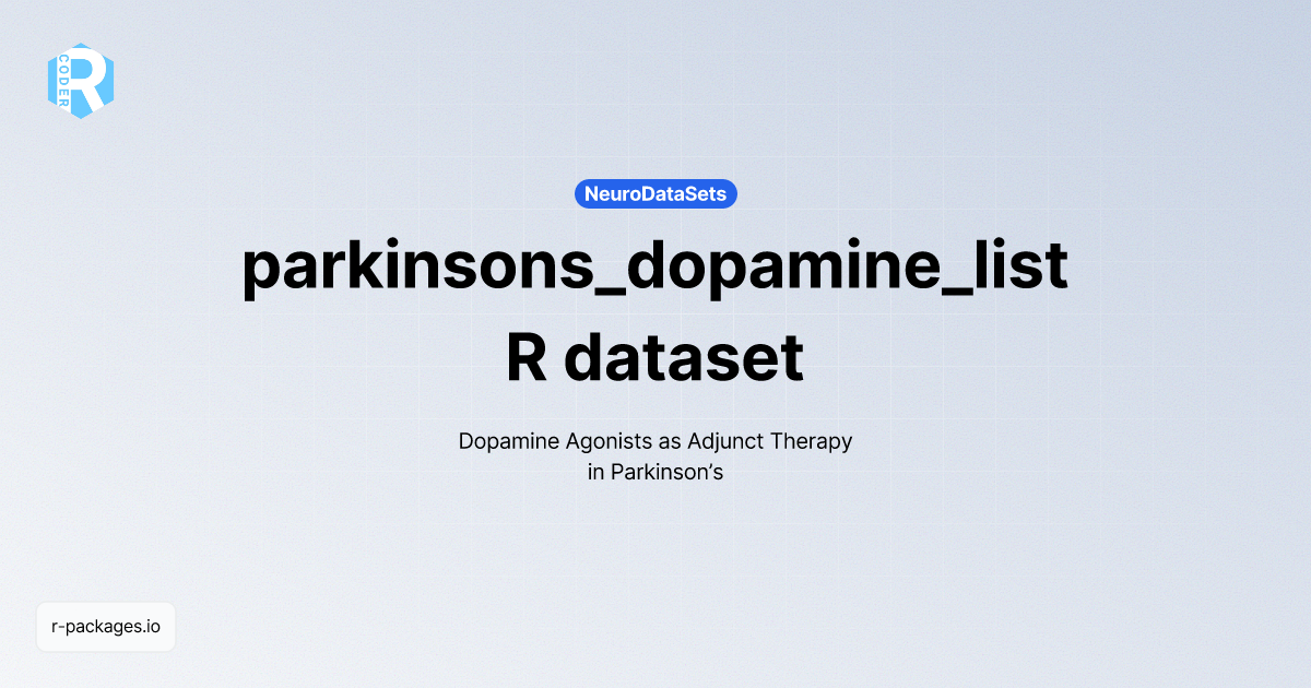 parkinsons_dopamine_list dataset | R PACKAGES