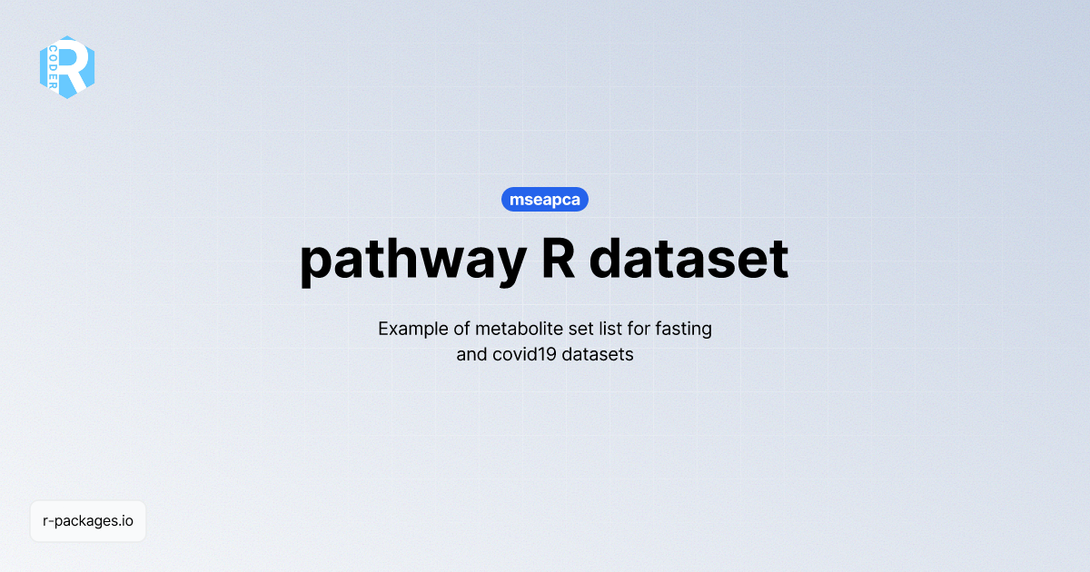 pathway dataset | R PACKAGES