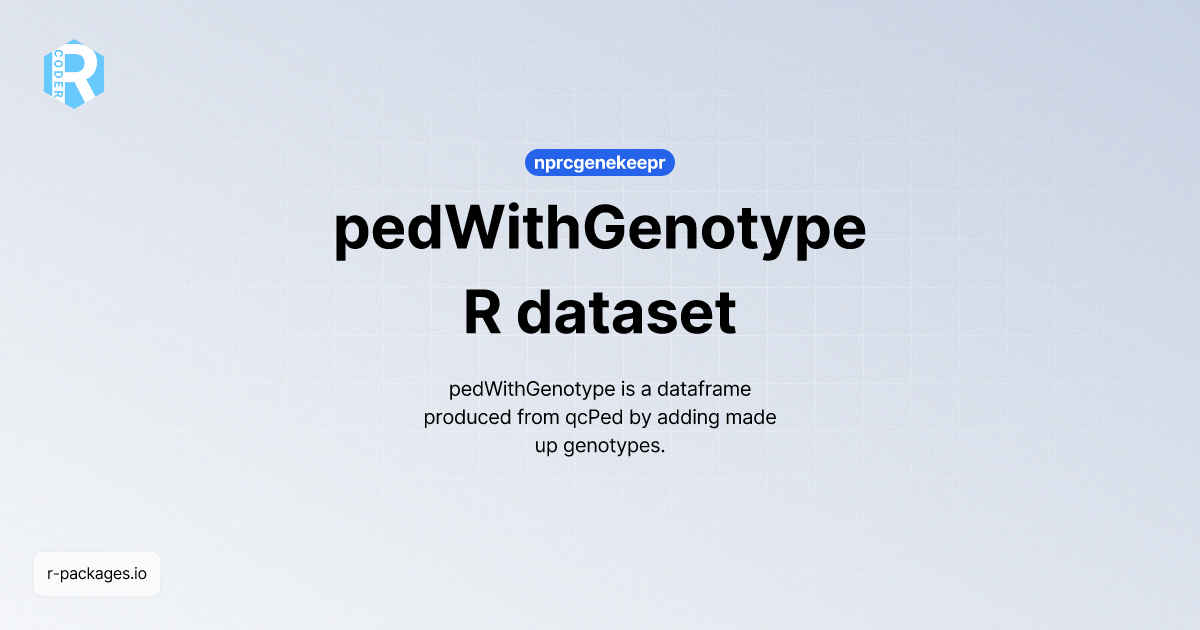 pedWithGenotype dataset | R PACKAGES