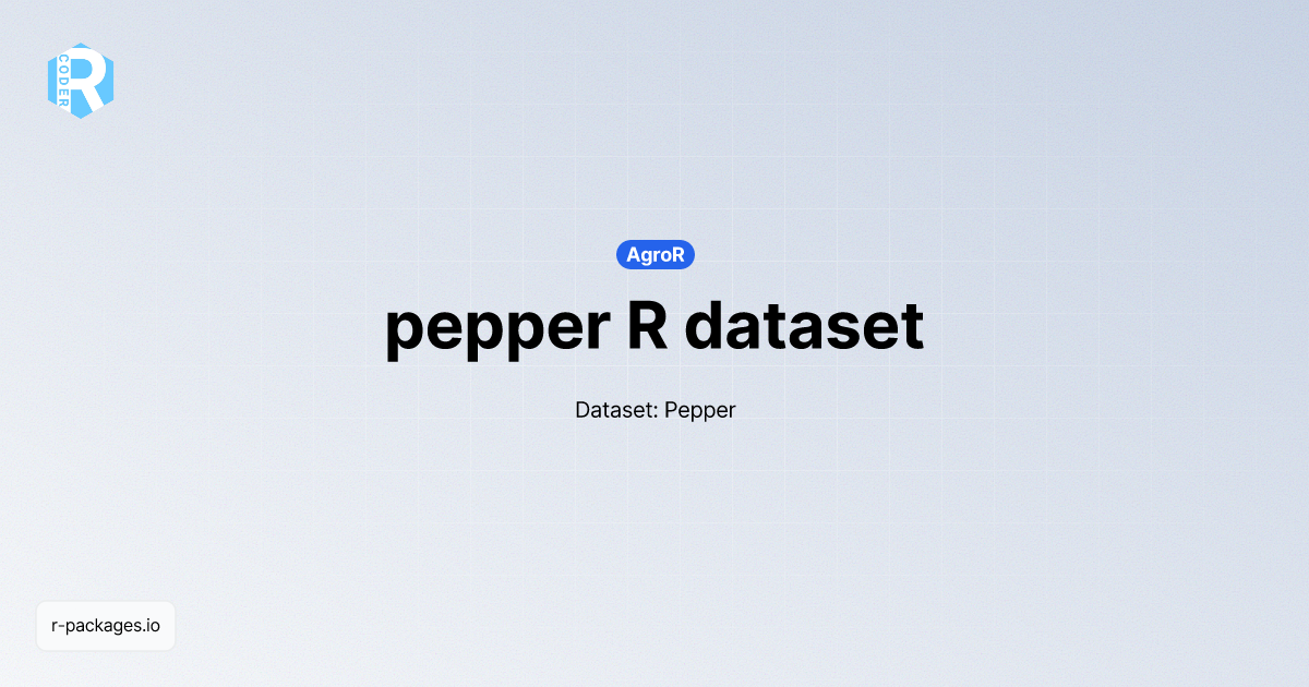 Pepper Dataset R Packages