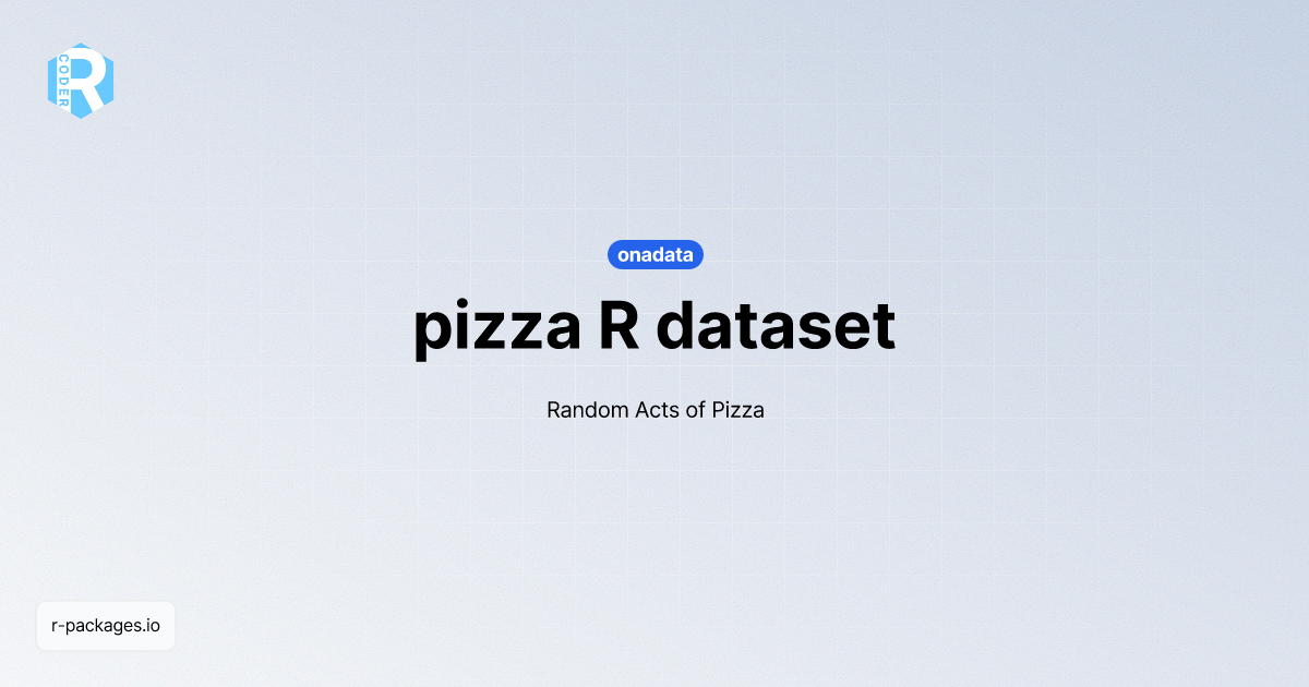 pizza dataset | R PACKAGES