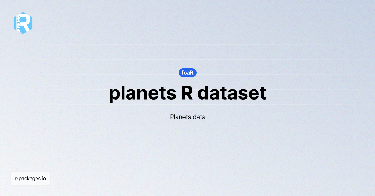 planets dataset | R PACKAGES
