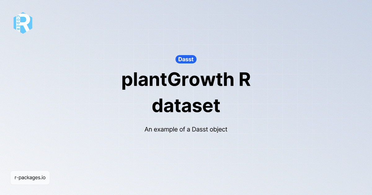 plantGrowth dataset | R PACKAGES