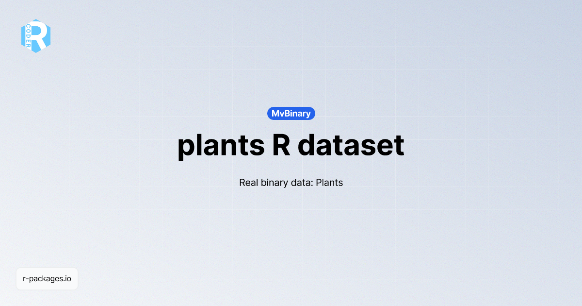 plants dataset | R PACKAGES