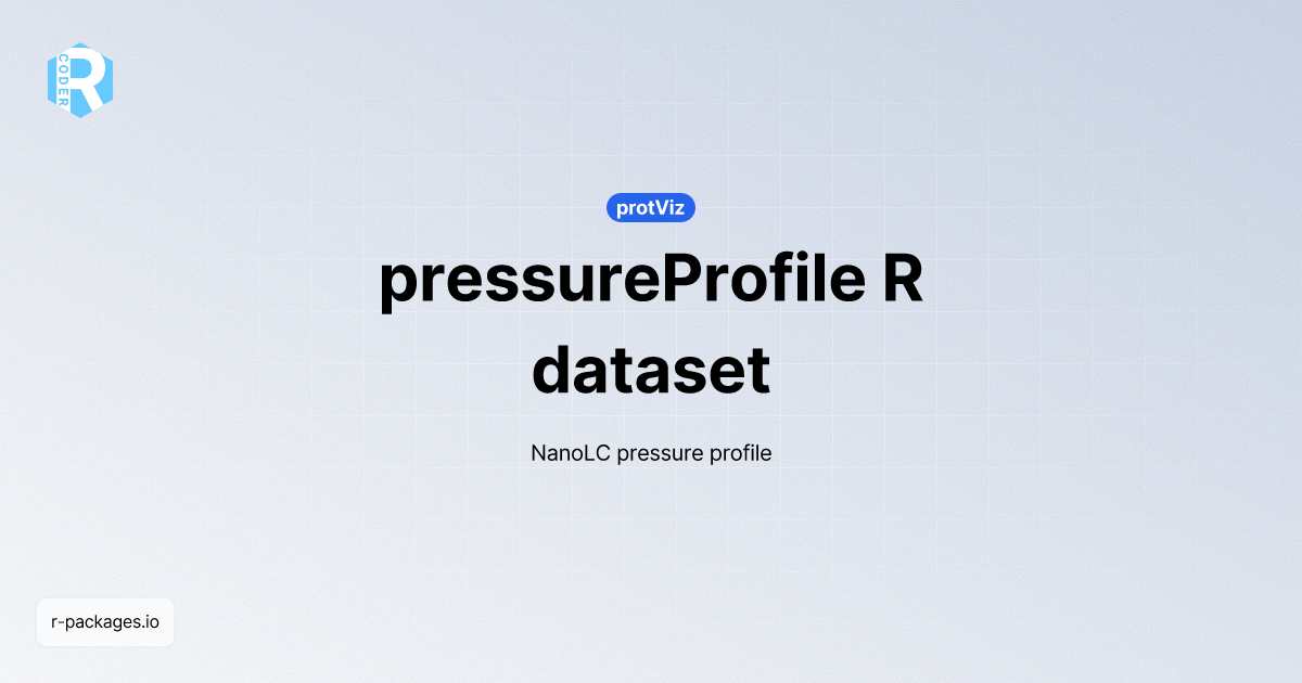 pressureProfile dataset | R PACKAGES