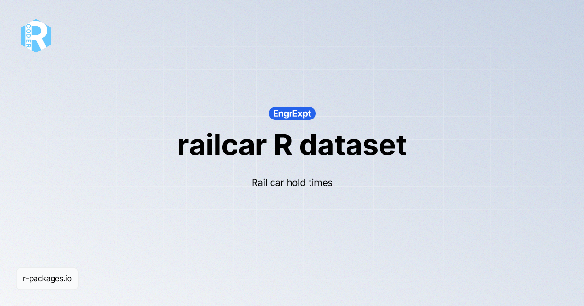 railcar dataset | R PACKAGES