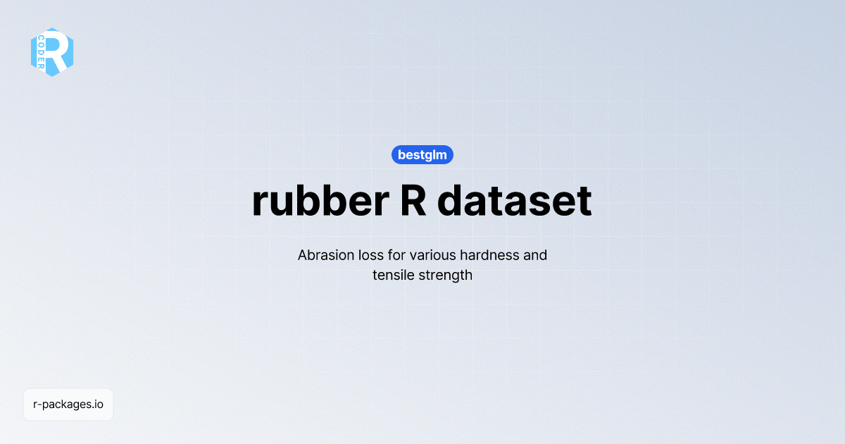 rubber dataset | R PACKAGES