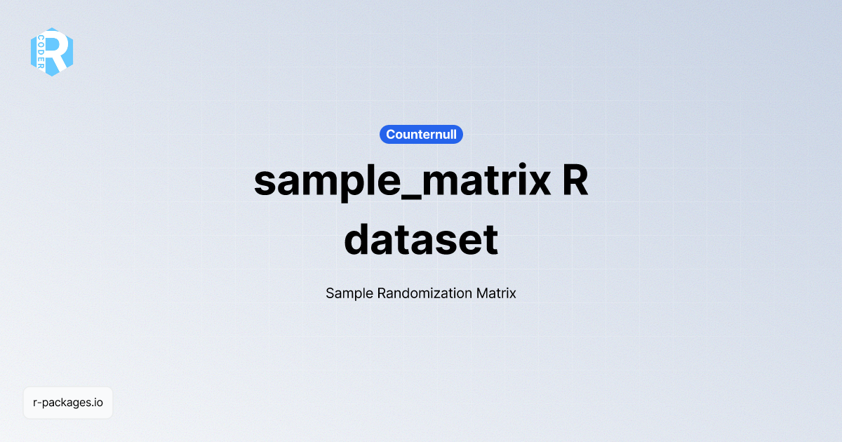 sample_matrix dataset | R PACKAGES