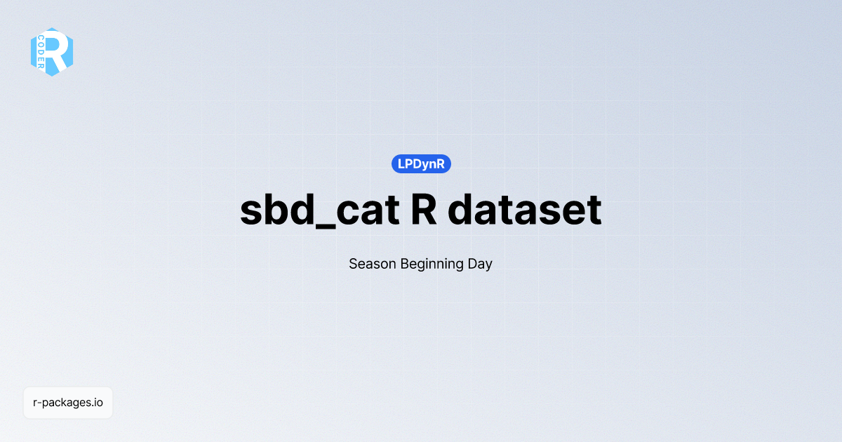 sbd_cat dataset | R PACKAGES