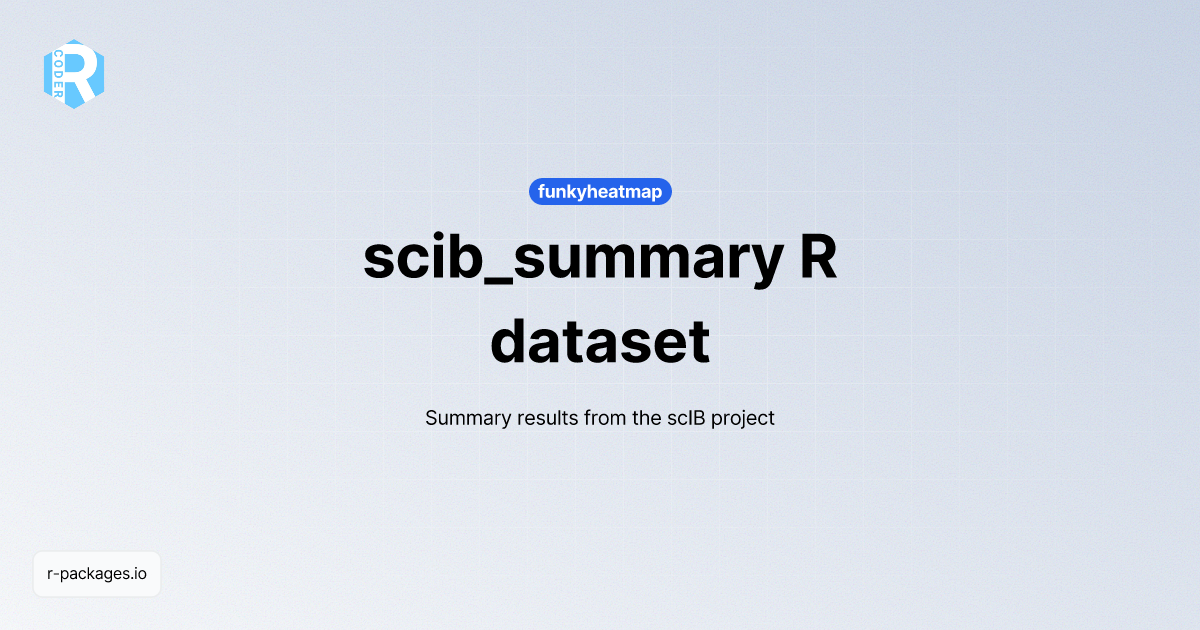 scib_summary dataset | R PACKAGES