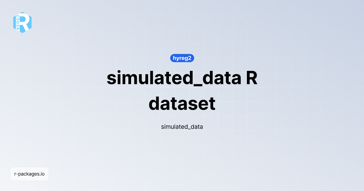 simulated_data dataset | R PACKAGES
