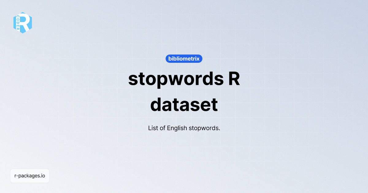 stopwords dataset | R PACKAGES