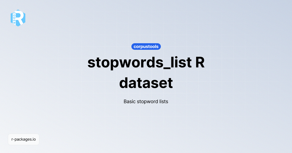 stopwords_list dataset | R PACKAGES