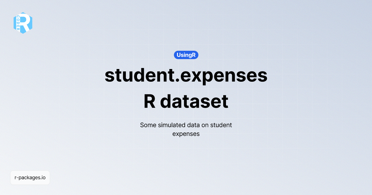student.expenses dataset | R PACKAGES