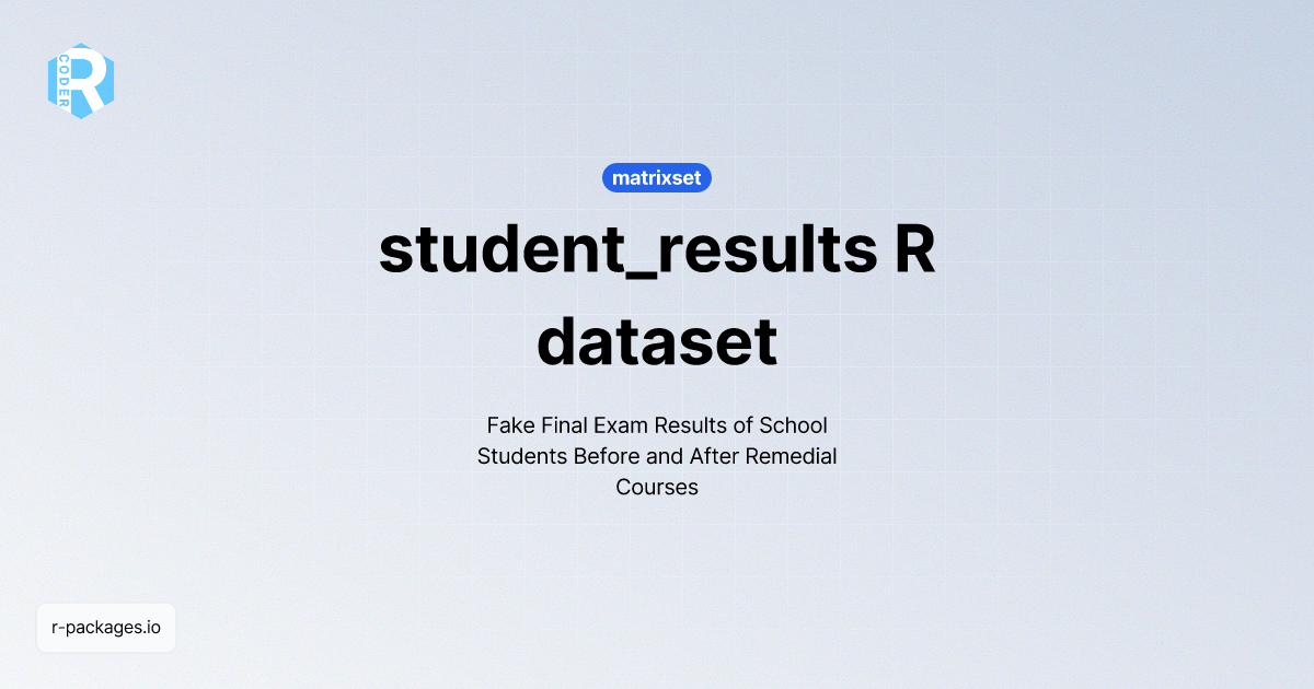 student_results dataset | R PACKAGES
