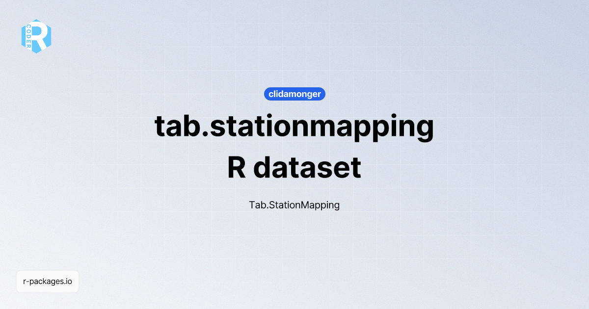 tab.stationmapping dataset | R PACKAGES