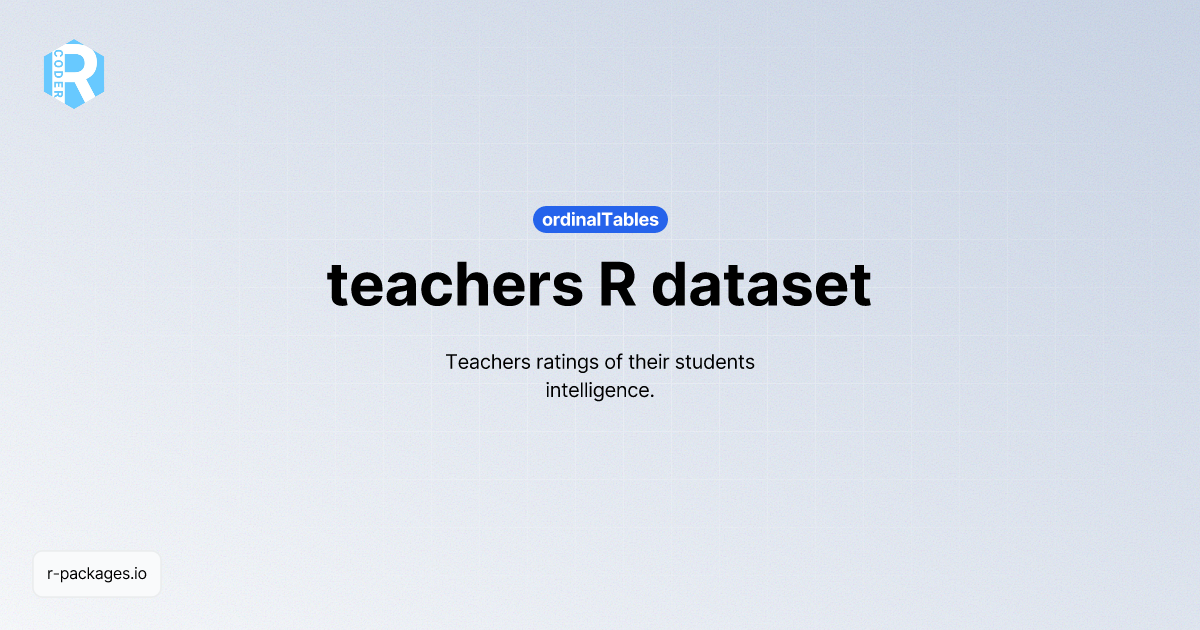 teachers dataset | R PACKAGES