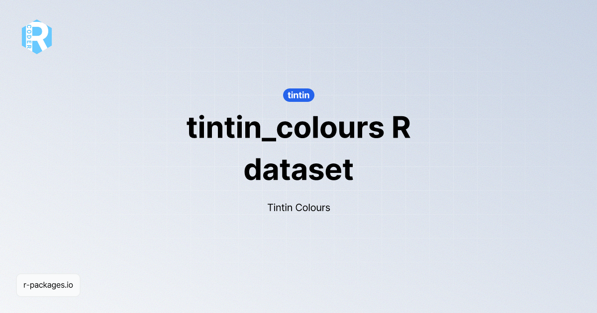 tintin_colours dataset | R PACKAGES