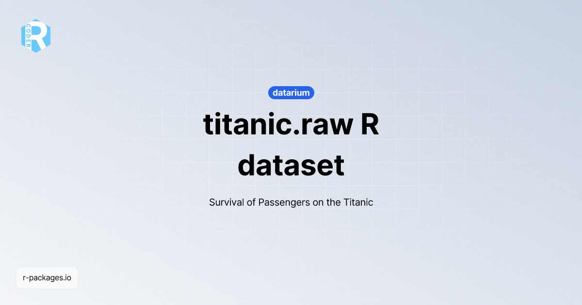 titanic.raw dataset | R PACKAGES
