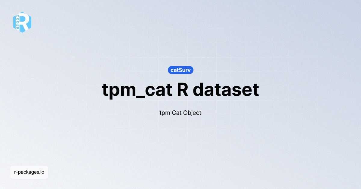 tpm_cat dataset | R PACKAGES