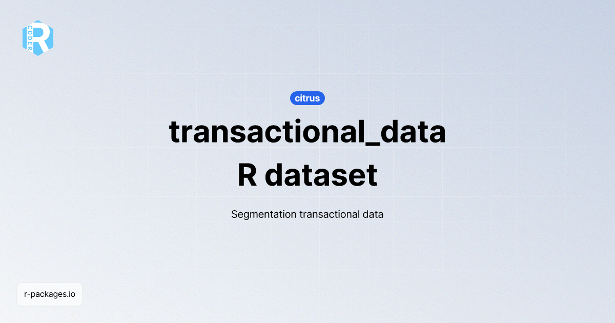 transactional_data dataset | R PACKAGES