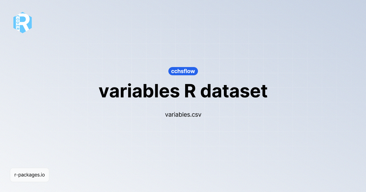 variables dataset | R PACKAGES