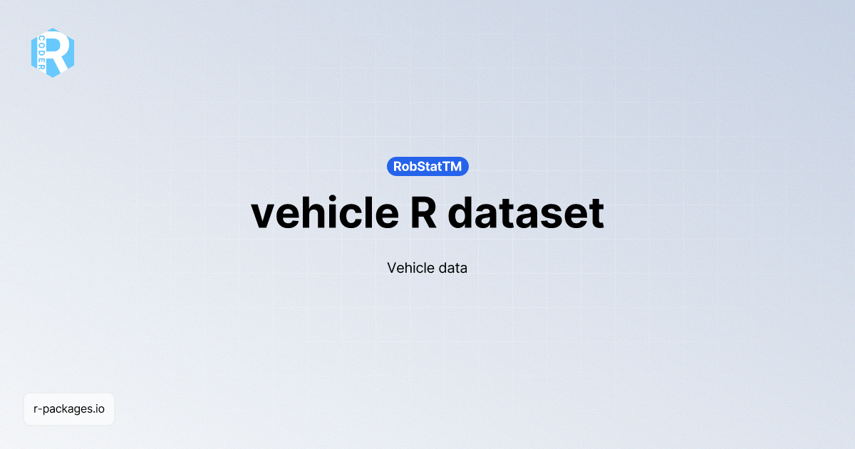 vehicle dataset | R PACKAGES