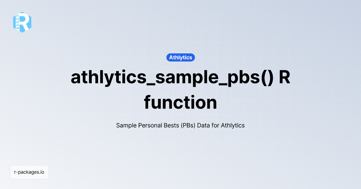 athlytics_sample_pbs() R function from [Athlytics] | R PACKAGES