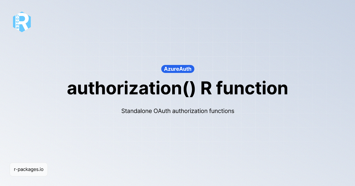 authorization() R function from [AzureAuth] | R PACKAGES