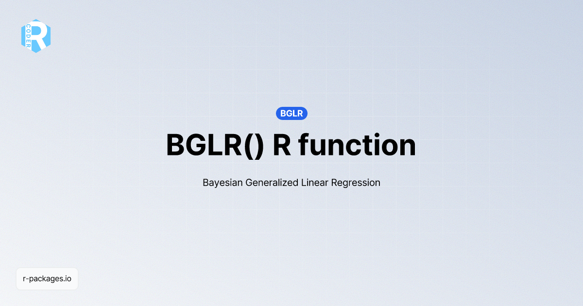 BGLR() R function from [BGLR] | R PACKAGES