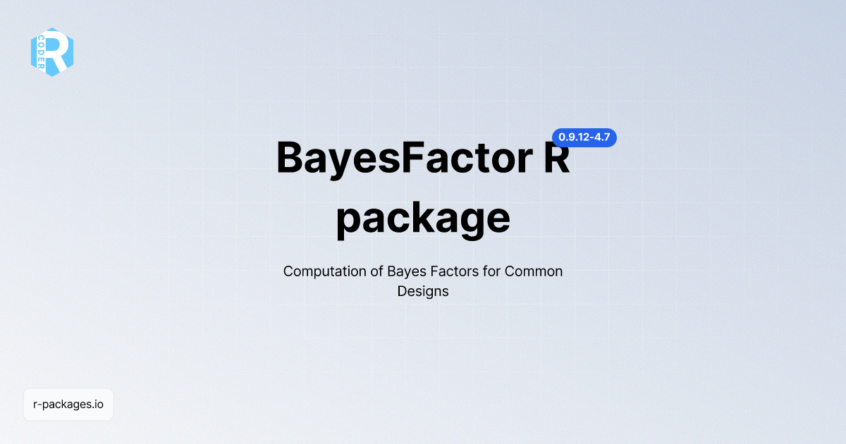 BayesFactor R package [Documentation] | R PACKAGES