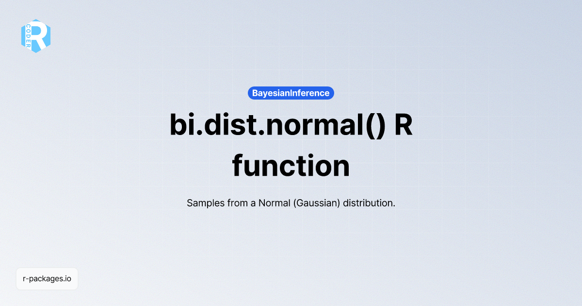 bi.dist.normal() R function from [BayesianInference] | R PACKAGES