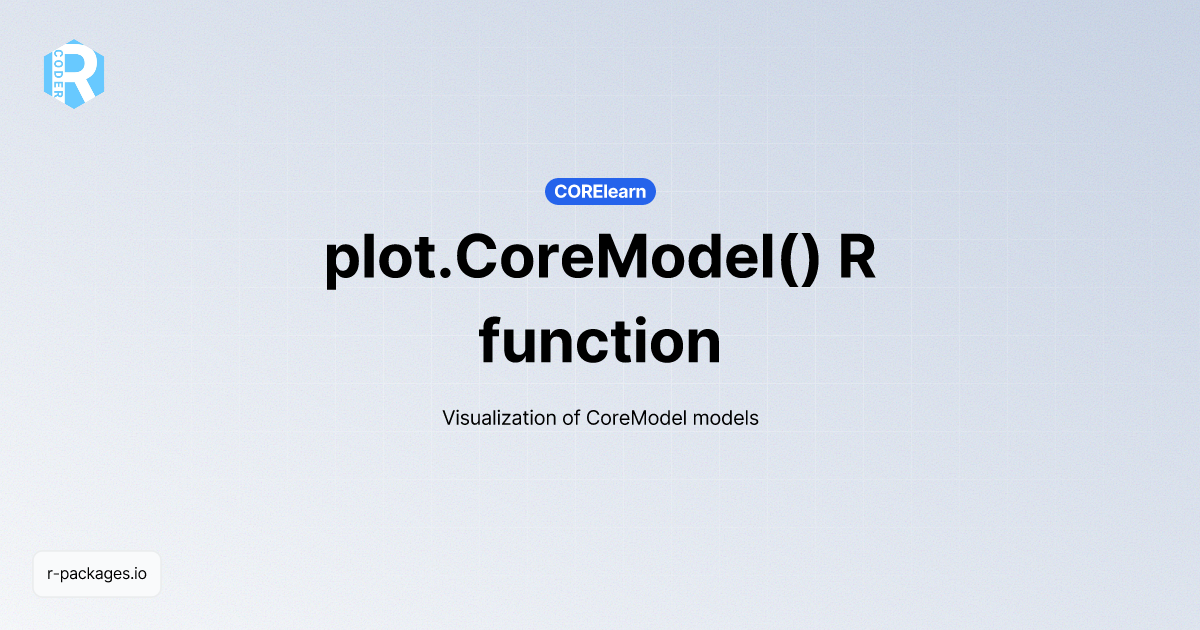 Plotcoremodel R Function From Corelearn R Packages